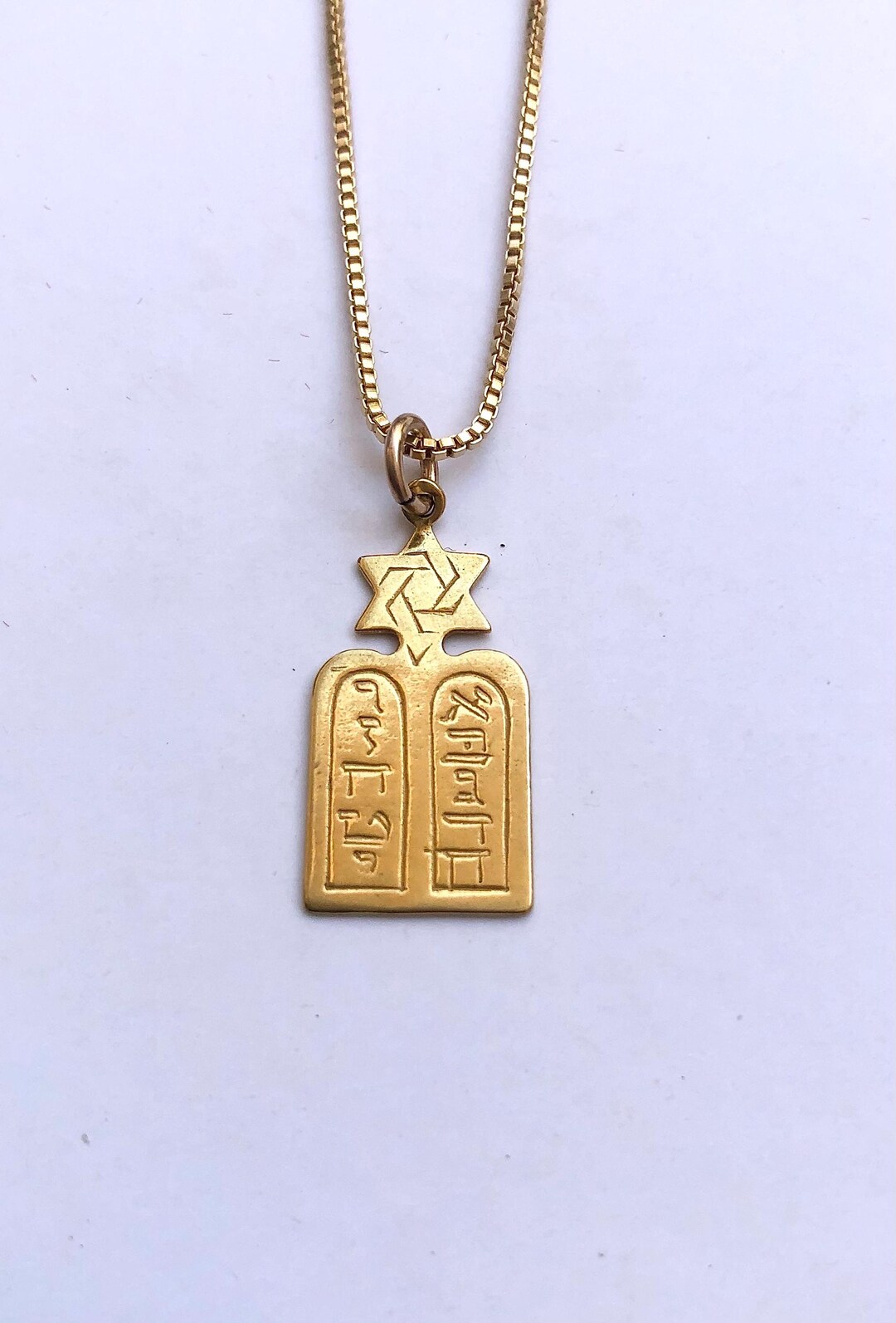 Kabbalah Ten Commandments Gold Plated Necklace - Etsy