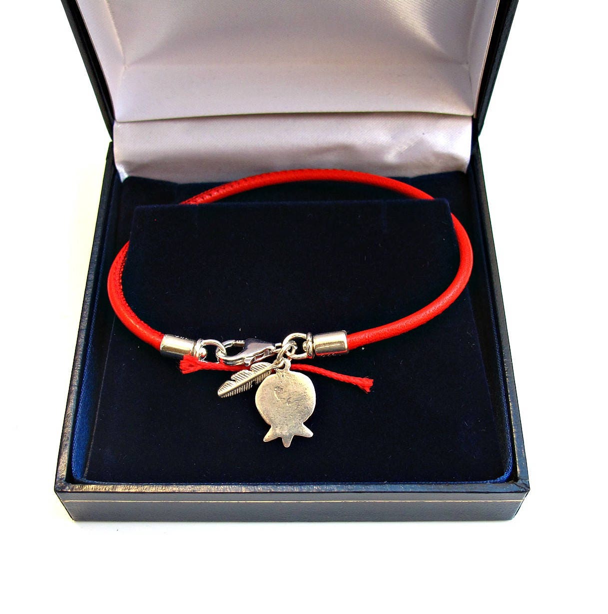 Kabbalah Red String Bracelet for Prosperity Feather Pomegranate ...