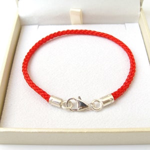 Traditional Authentic Kabbalah Red String Bracelet Silk Sterling Silver ...