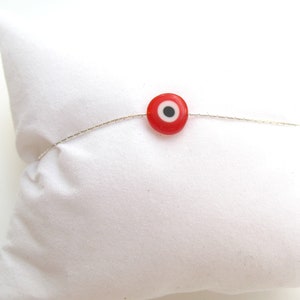 Red Evil Eye Bead Bracelet Sterling Silver Kabbalah Symbol for Good ...