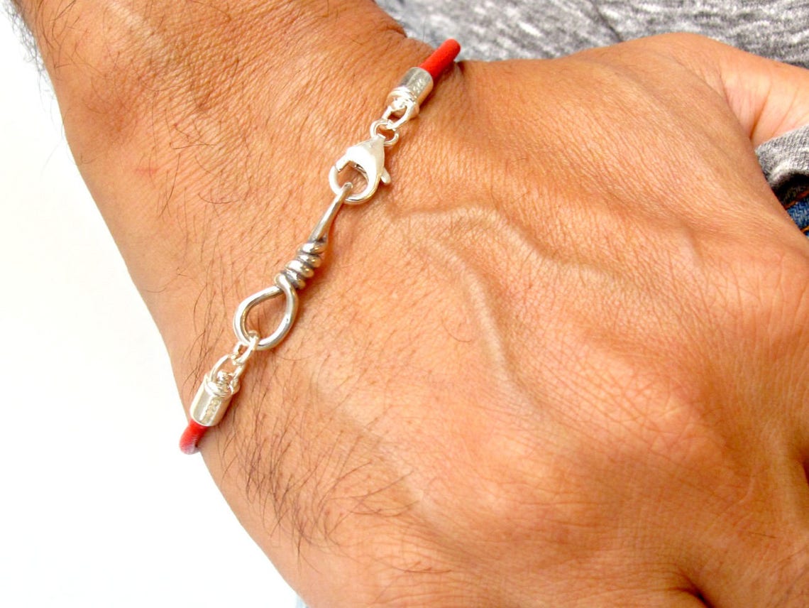 Kabbalah red leather bracelet unity bonding 925 silver charm | Etsy