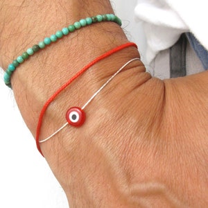 Red Evil Eye Bead Bracelet Sterling Silver Kabbalah Symbol for Good ...