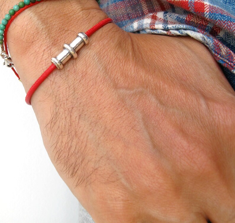 Kabbalah Red String Strength and Power Silver Tube Bracelet - Etsy