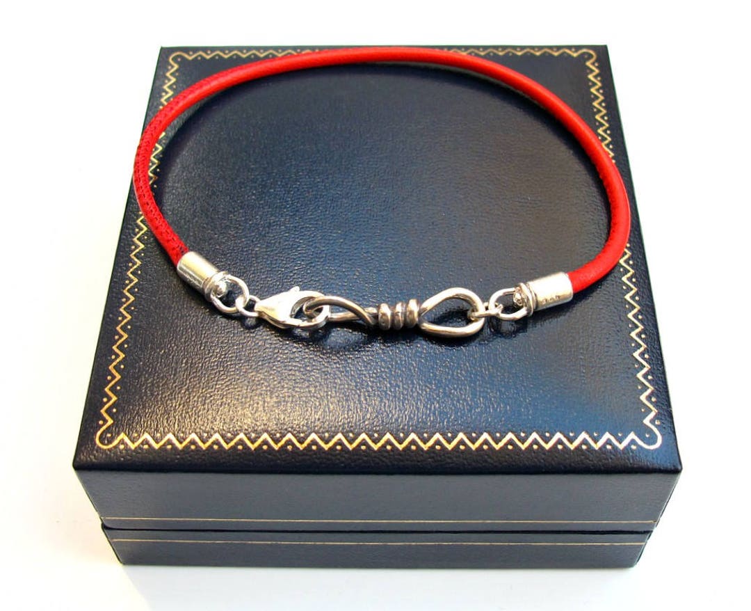 Kabbalah Red Leather Bracelet Unity Bonding 925 Silver Charm Talisman ...