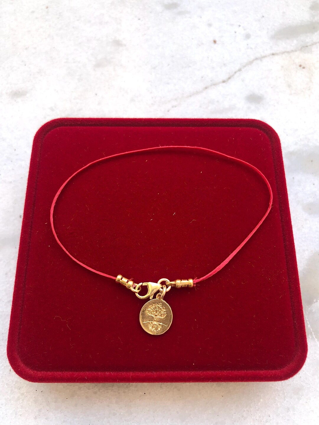 Kabbalah Red String Gold Filled Tree of Life Bracelet Original Luck and ...
