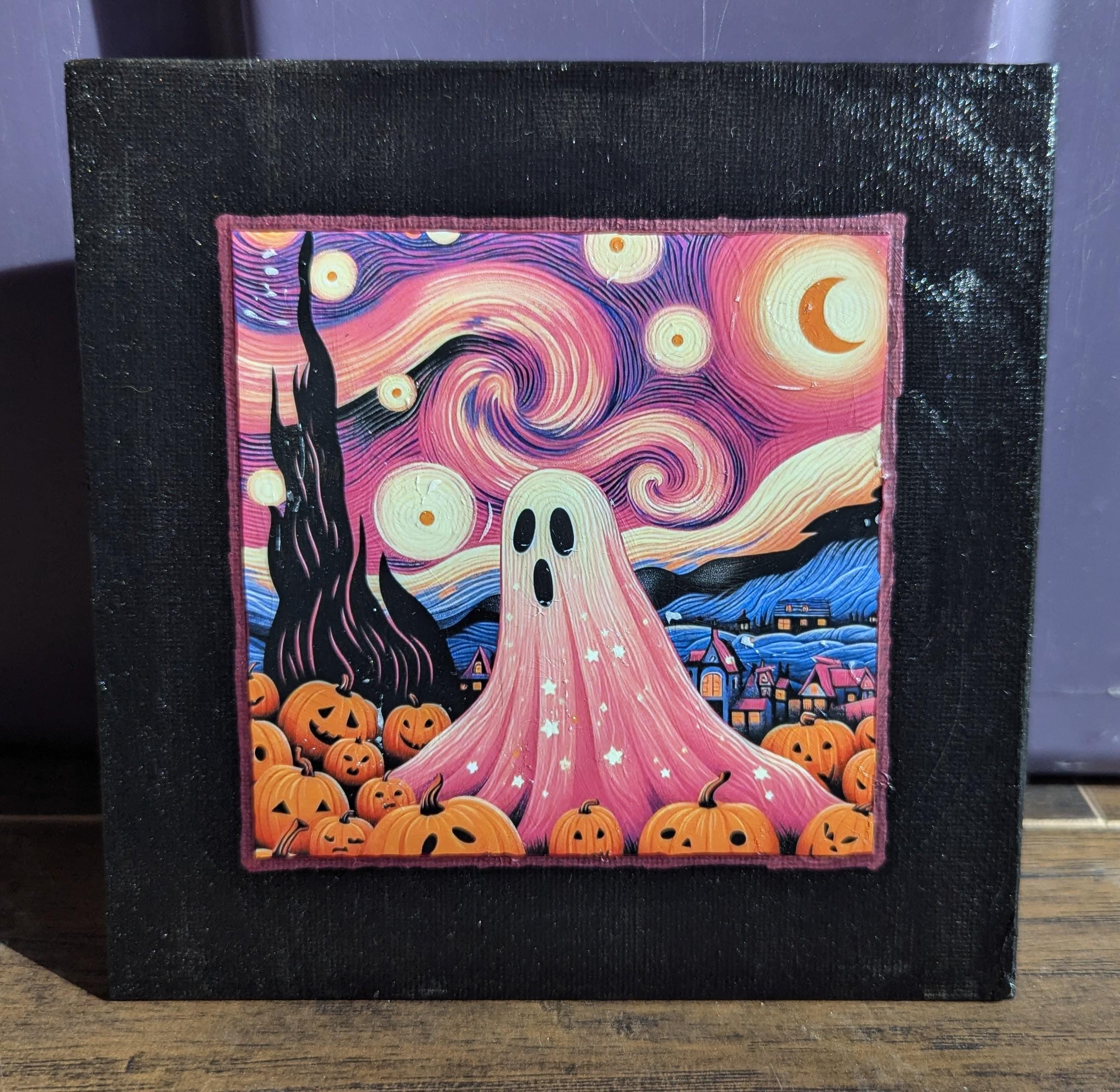 STARRY NIGHT Pink GHOST Print - Inspirational Art Piece by Inner Art ...