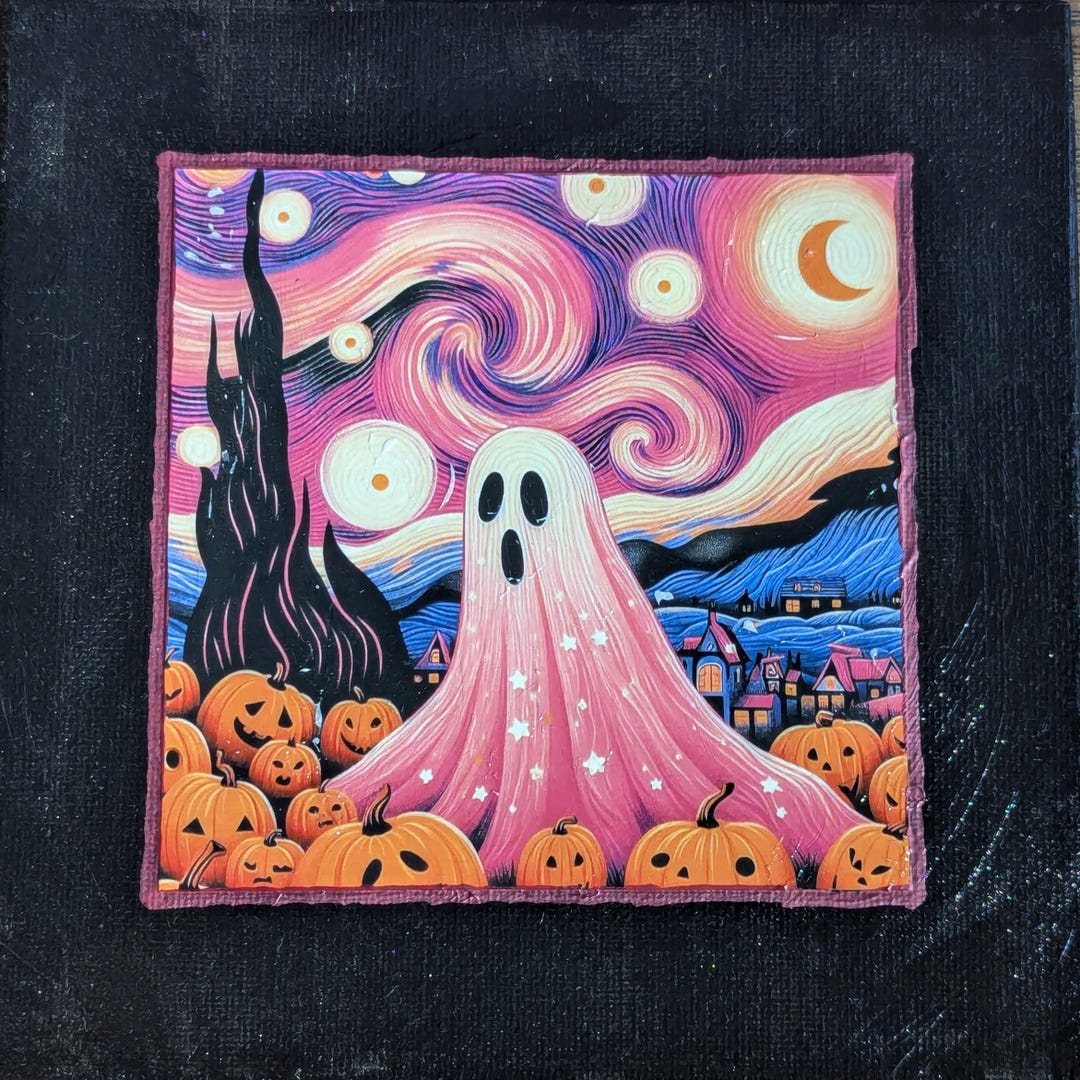 STARRY NIGHT Pink GHOST Print - Inspirational Art Piece by Inner Art ...