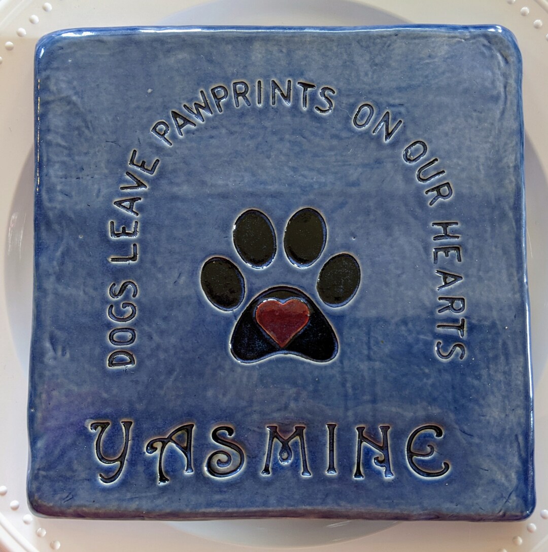 Personalized PAW PRINT Tile - Art Glazes - Inspirational Art Piece by ...