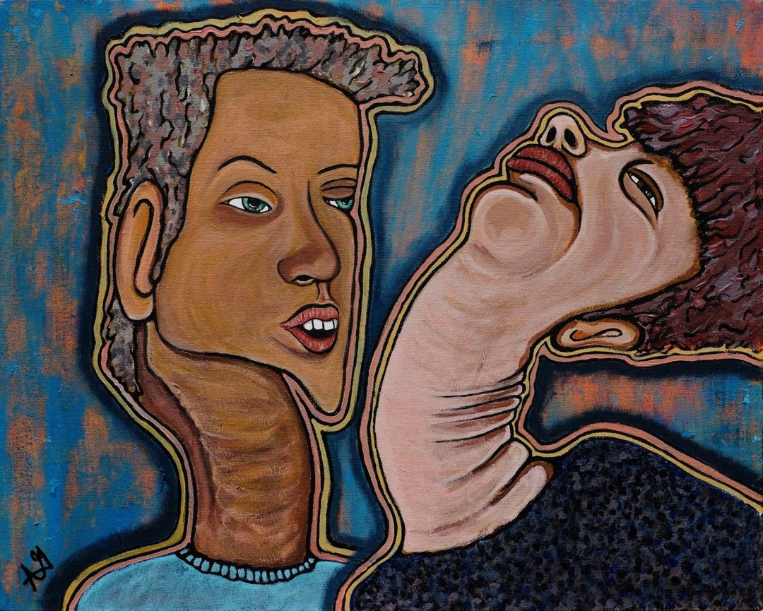 Acrylic Painting// Expressionist Double Portrait// Modern Surreal Art ...