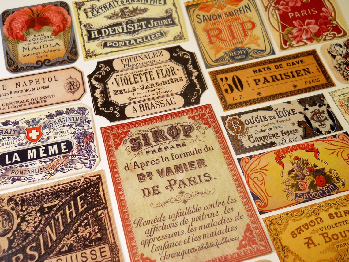 Parisian Labels 18 Reproduction Vintage Labels From Paris - Etsy