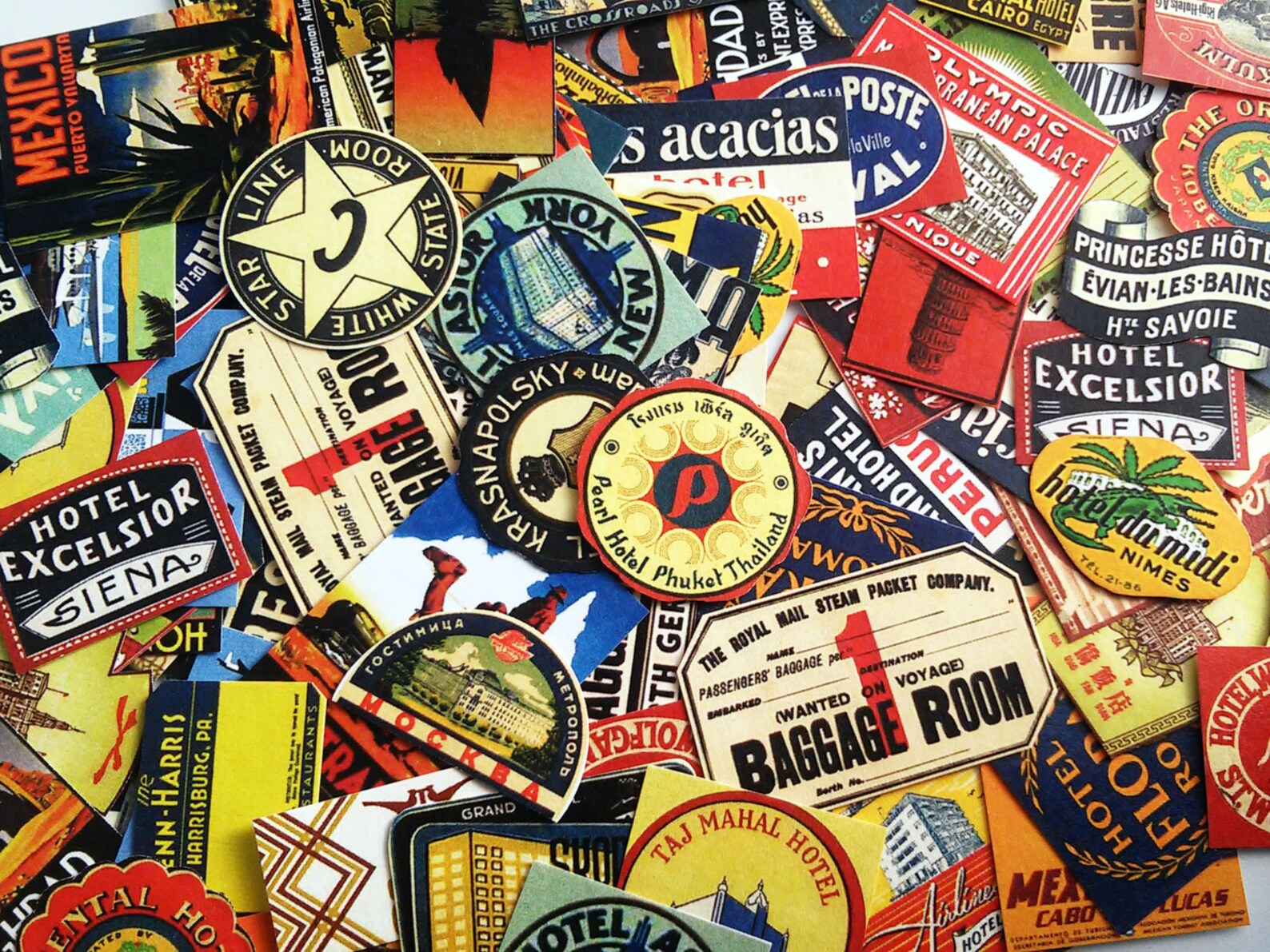 20 Pcs. TINY TRAVEL STICKERS Mini Travel Labels for Doll Suitcases ...