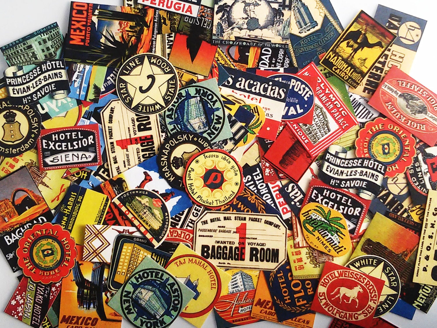 20 Pcs. TINY TRAVEL STICKERS Mini Travel Labels for Doll - Etsy