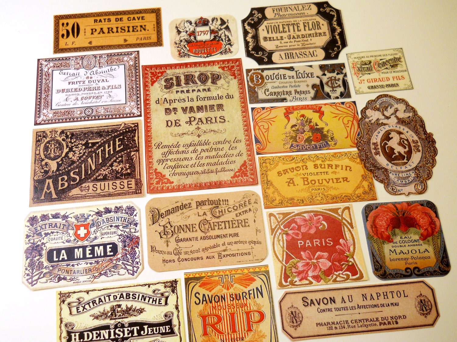 Parisian Labels 18 Reproduction Vintage Labels From Paris - Etsy