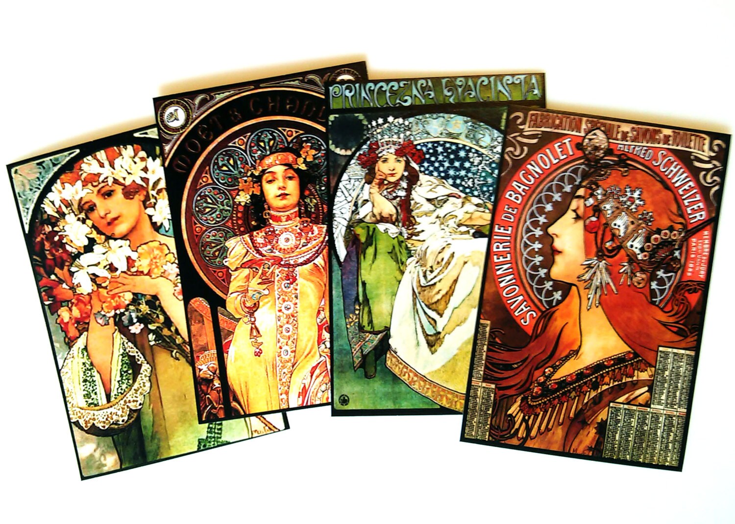 8 pcs. MUCHA STICKERS Large Alphonse Mucha Stickers with | Etsy
