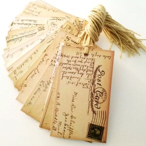 POSTCARD HANG TAGS - Small Vintage-inspired Gift Tags With Antique ...