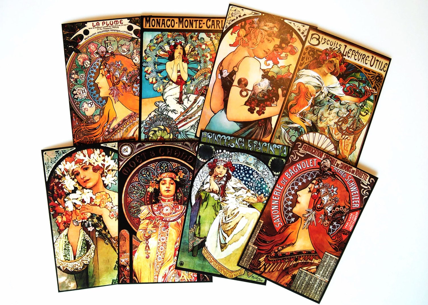 8 Pcs. MUCHA STICKERS - Large Alphonse Mucha Stickers | 1920s Art ...