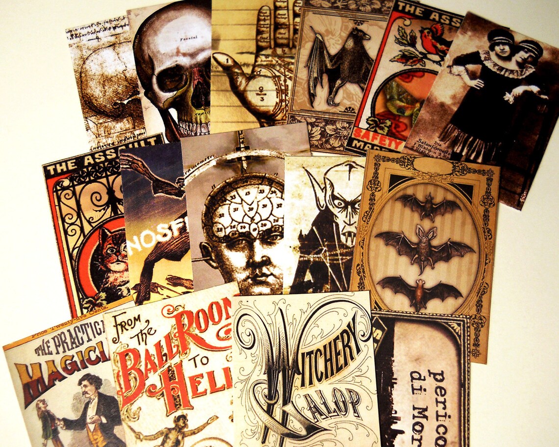 15 Pcs. MACABRE LABELS Reproduction Vintage Labels - Etsy