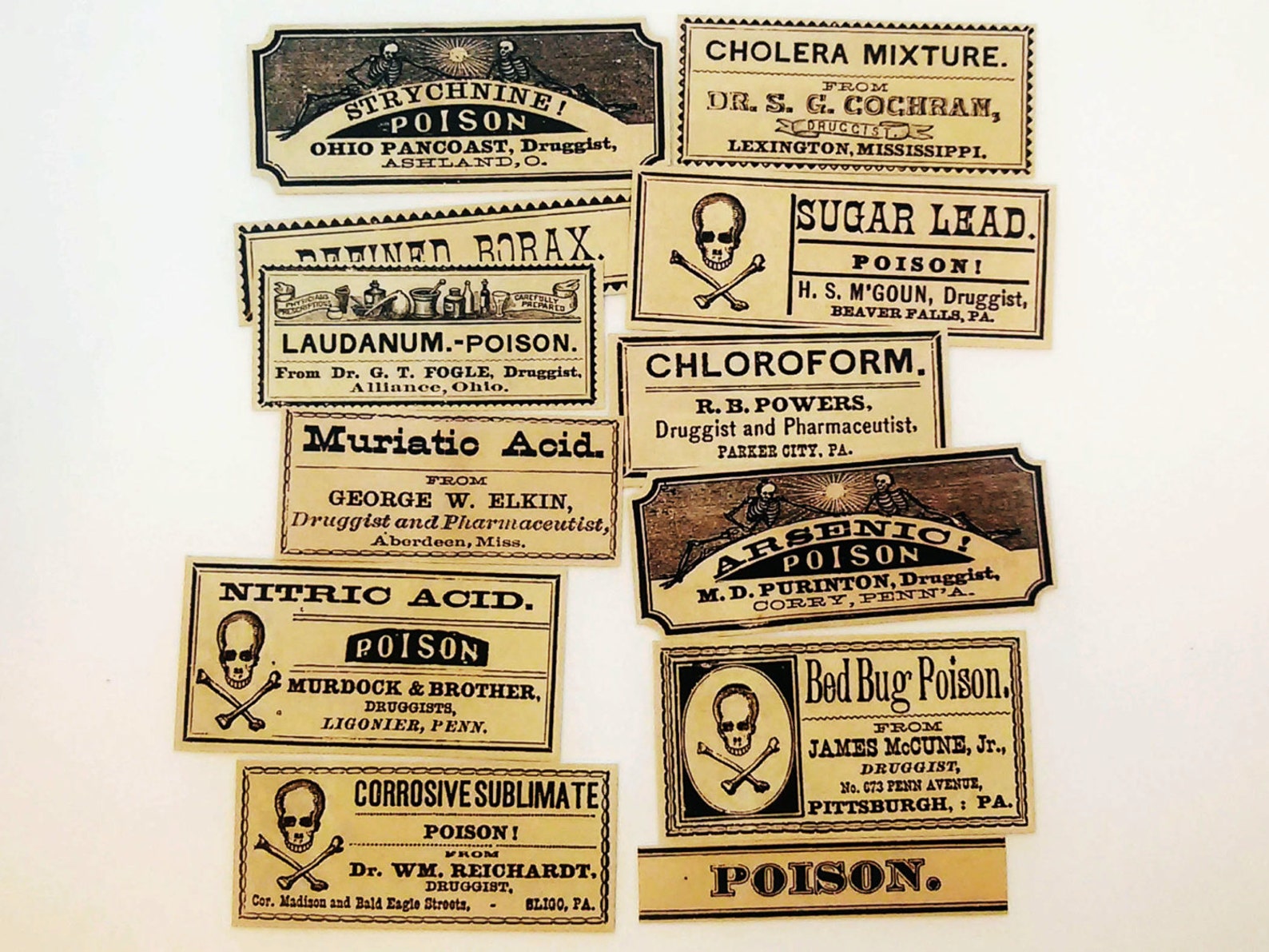 12 Pcs. POISON LABELS Antiqued Apothecary Labels Poison - Etsy