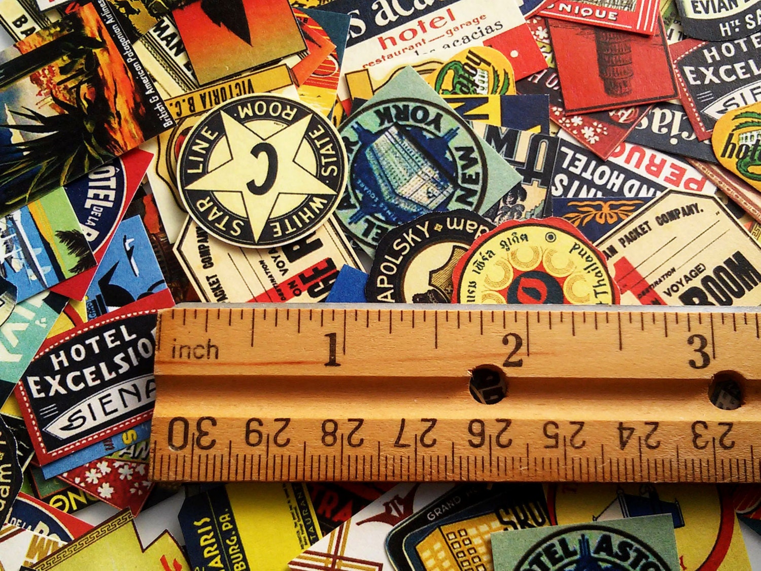 20 Pcs. TINY TRAVEL STICKERS - Mini Travel Labels for Doll Suitcases ...