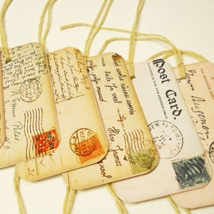 POSTCARD HANG TAGS - Small Vintage-inspired Gift Tags With Antique ...
