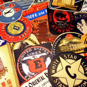 Mini Luggage Labels - 26 Reproduction Vintage Travel Stickers ...