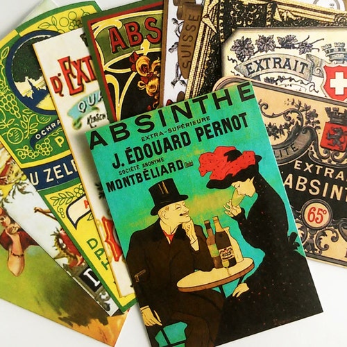 12 Pcs. ABSINTHE LABELS Vintage-inspired Absinthe Bottle - Etsy