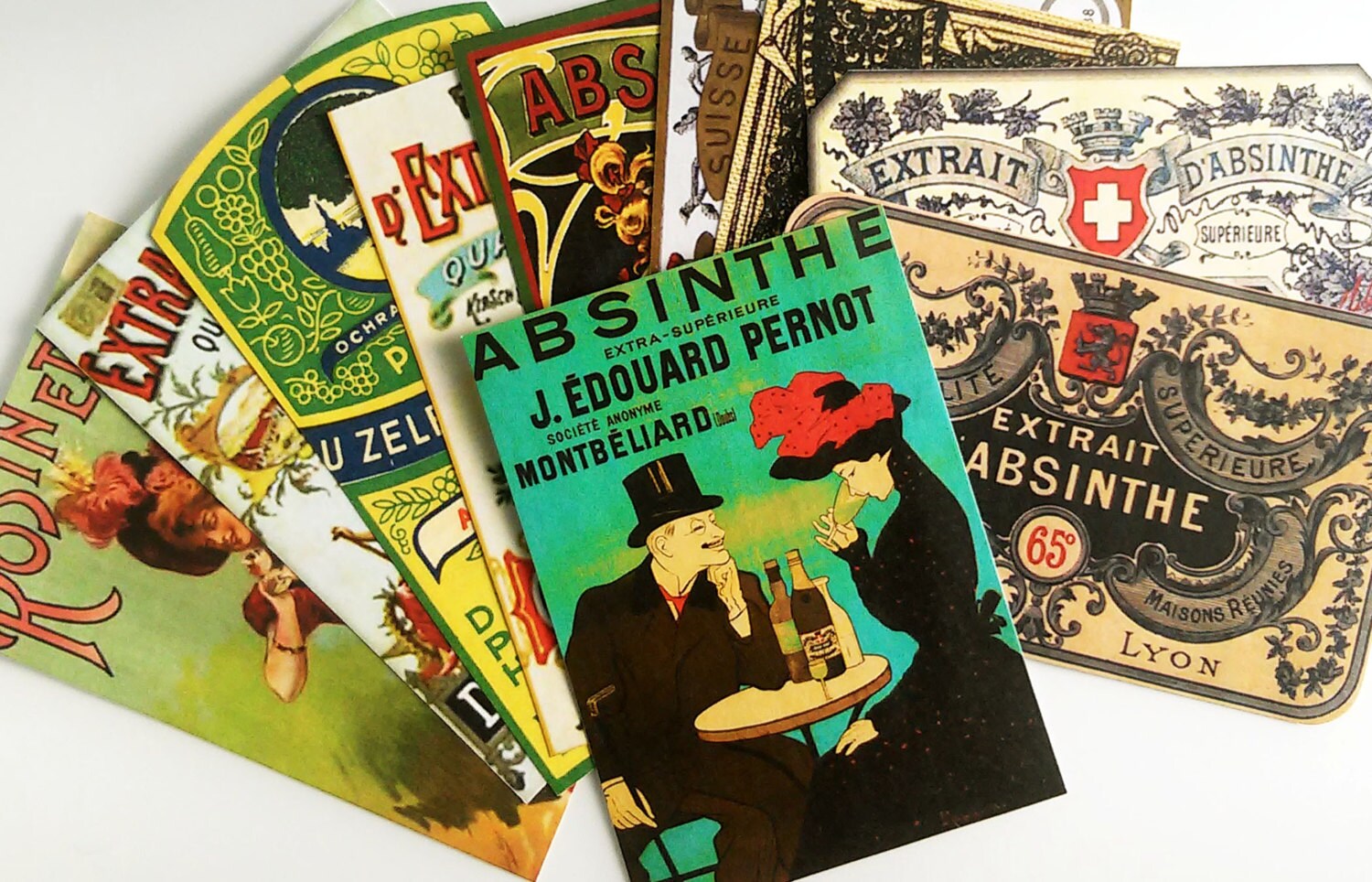 12 Pcs. ABSINTHE LABELS Vintage-inspired Absinthe Bottle | Etsy