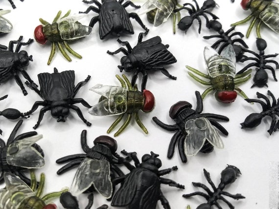 54 Pc Realistic Plastic Bugs Lifelike Flies & Ants Miniature - Etsy