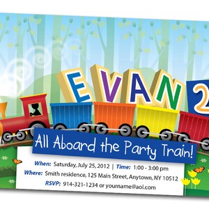 Train Birthday Invitation - Custom Personalized Train Invitation ...