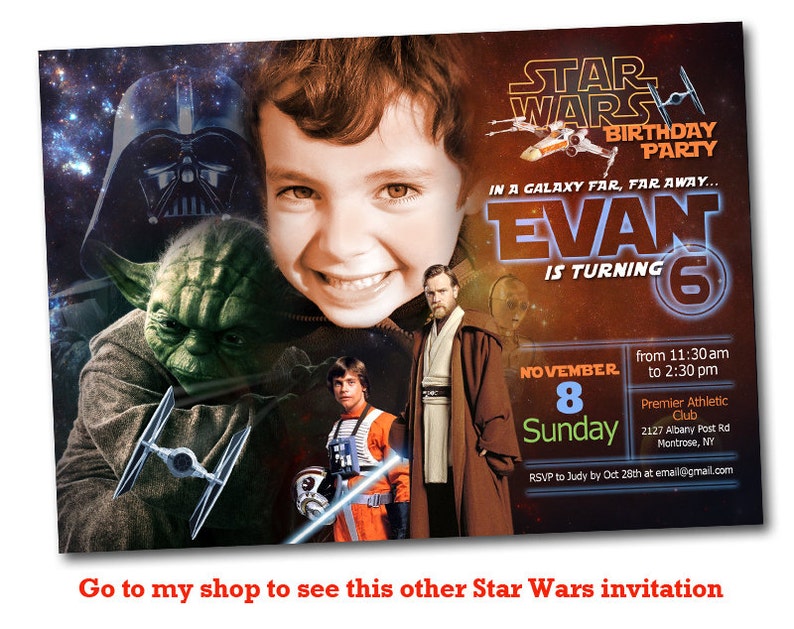 Star Wars Invitation, Star Wars Birthday Invitation, Star Wars Party ...