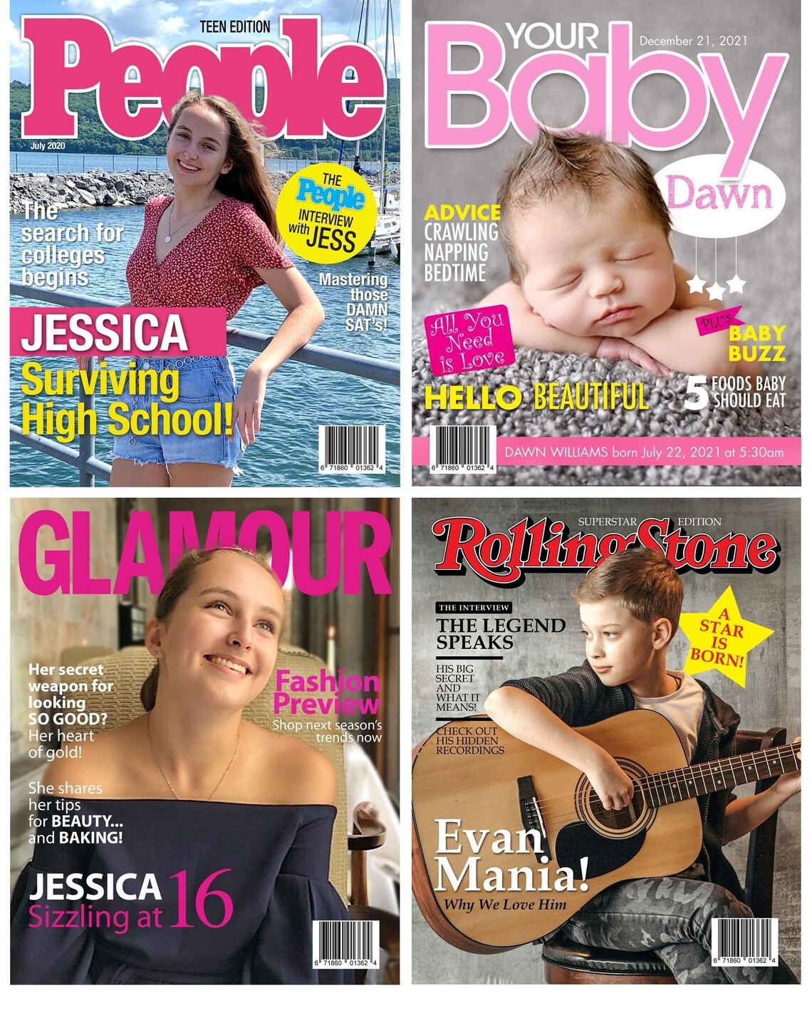 Personalized Glamour, People, Your Baby, Rolling Stone, Magazine Cover ...