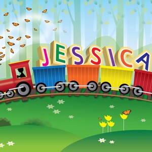 Personalized Train With Your Child's Name Wall Art Decor - Custom ...