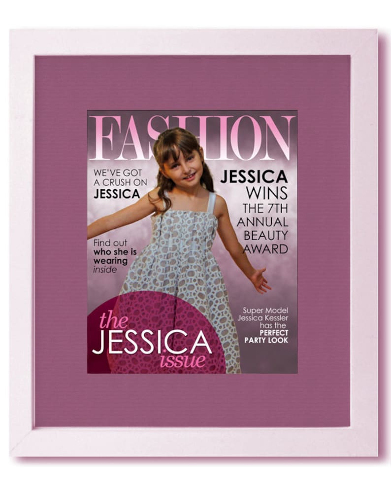 Personalized Fashion Magazine Cover Custom Wall Art Print - Your Child ...
