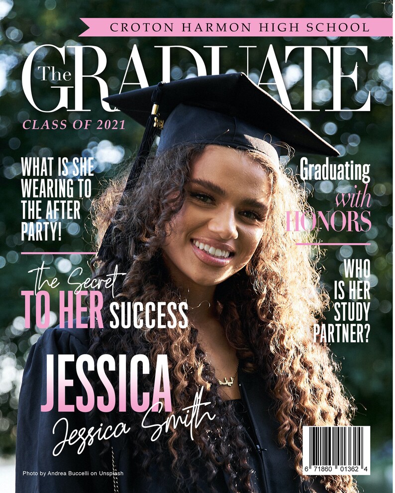 Personalized Wedding Magazine Cover / Graduate Magazine Cover Art ...