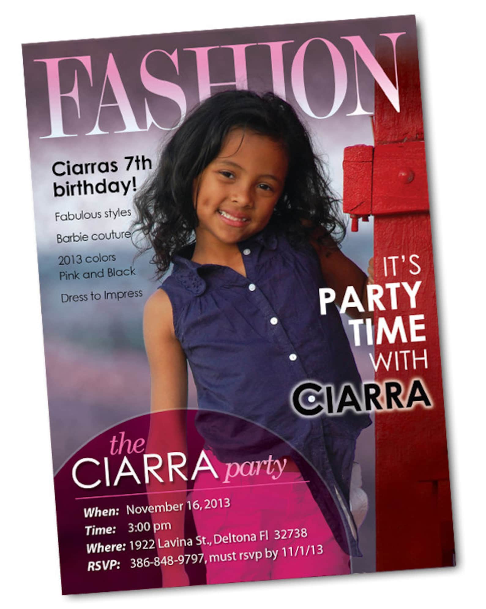 Fashion Magazine Cover Personalized Birthday Invitation - Fashion ...