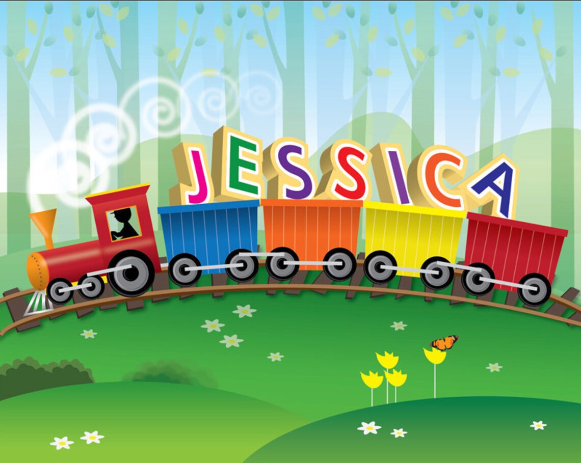 Personalized Train With Your Child's Name Wall Art Decor - Etsy