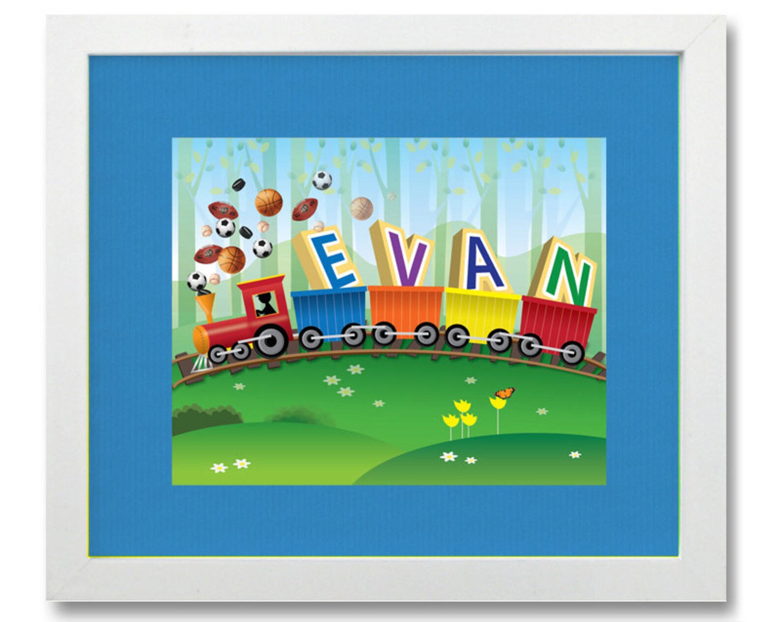 Personalized Train With Your Child's Name Wall Art Decor - Etsy