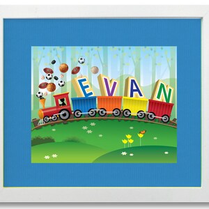 Personalized Train With Your Child's Name Wall Art Decor - Custom ...
