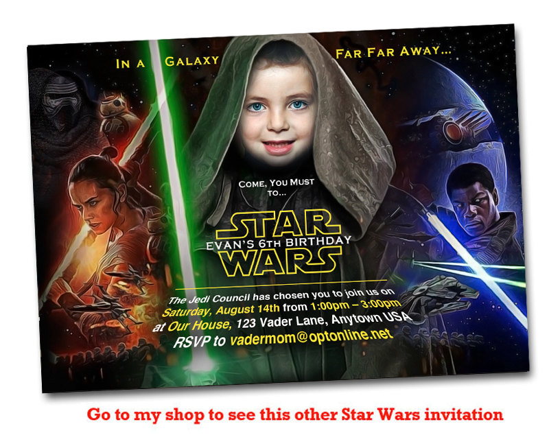 Star Wars Invitation, Star Wars Birthday Invitation, Star Wars Party ...
