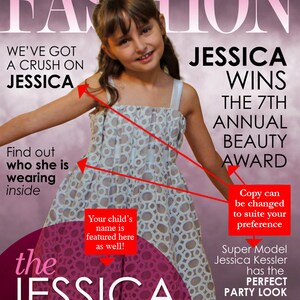 Personalized Fashion Magazine Cover Custom Wall Art Print - Your Child ...