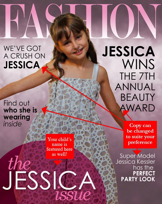 Personalized Fashion Magazine Cover Custom Wall Art Print - Your Child ...