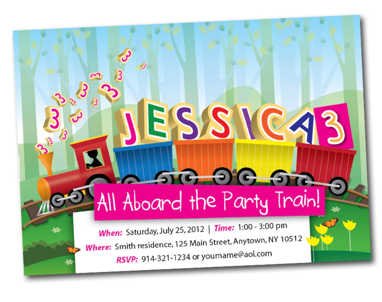 Train Birthday Invitation Custom Personalized Train Invitation Birthday ...