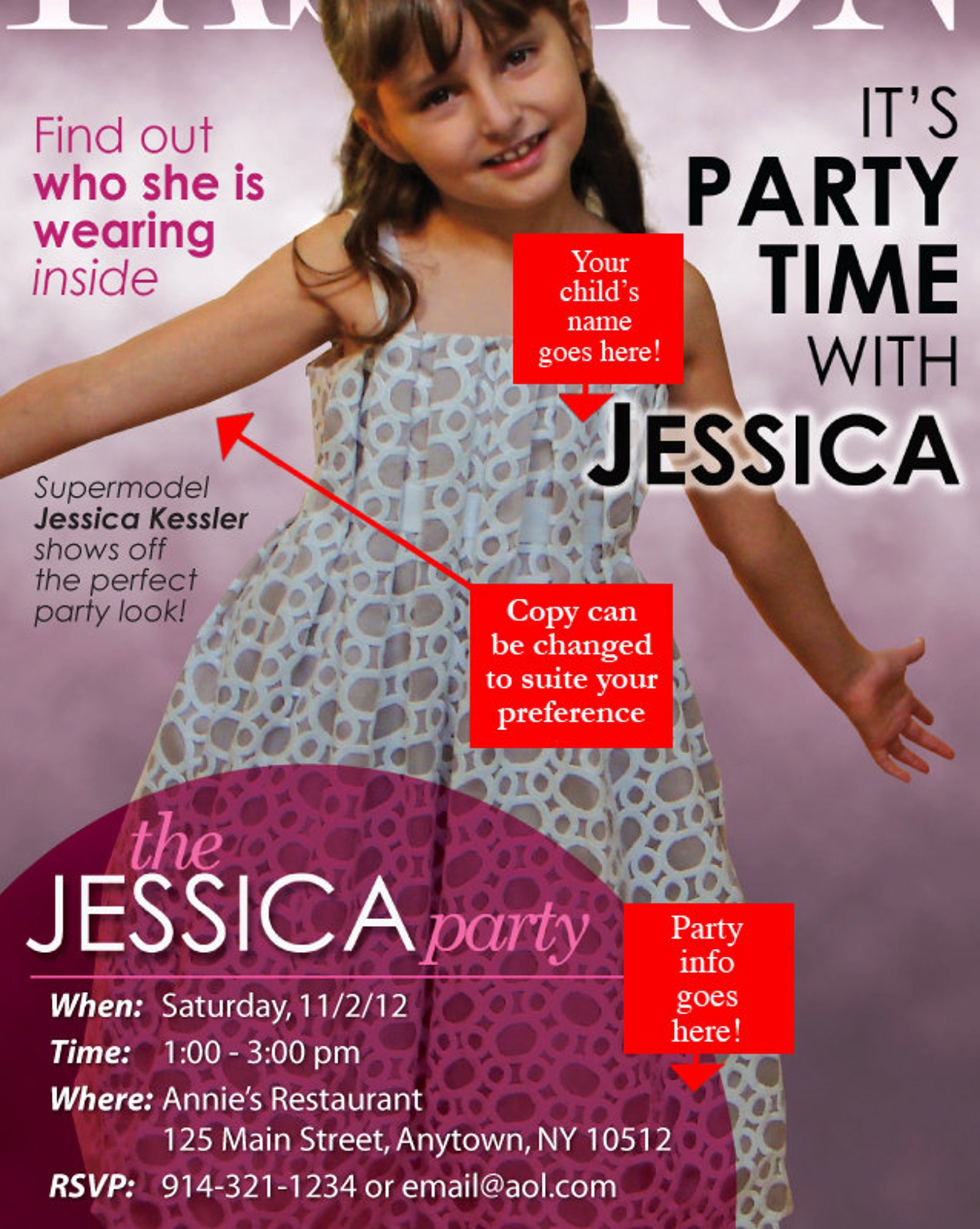 Fashion Magazine Cover Personalized Birthday Invitation - Fashion ...