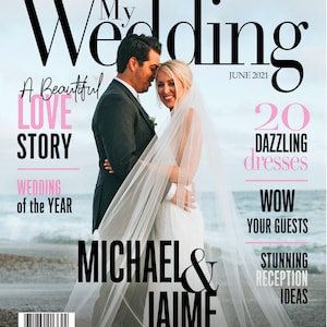 Personalized Wedding Magazine Cover / Graduate Magazine Cover Art ...