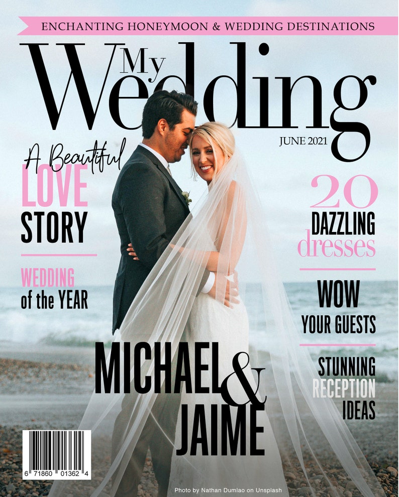 Personalized Wedding Magazine Cover / Graduate Magazine Cover Art ...