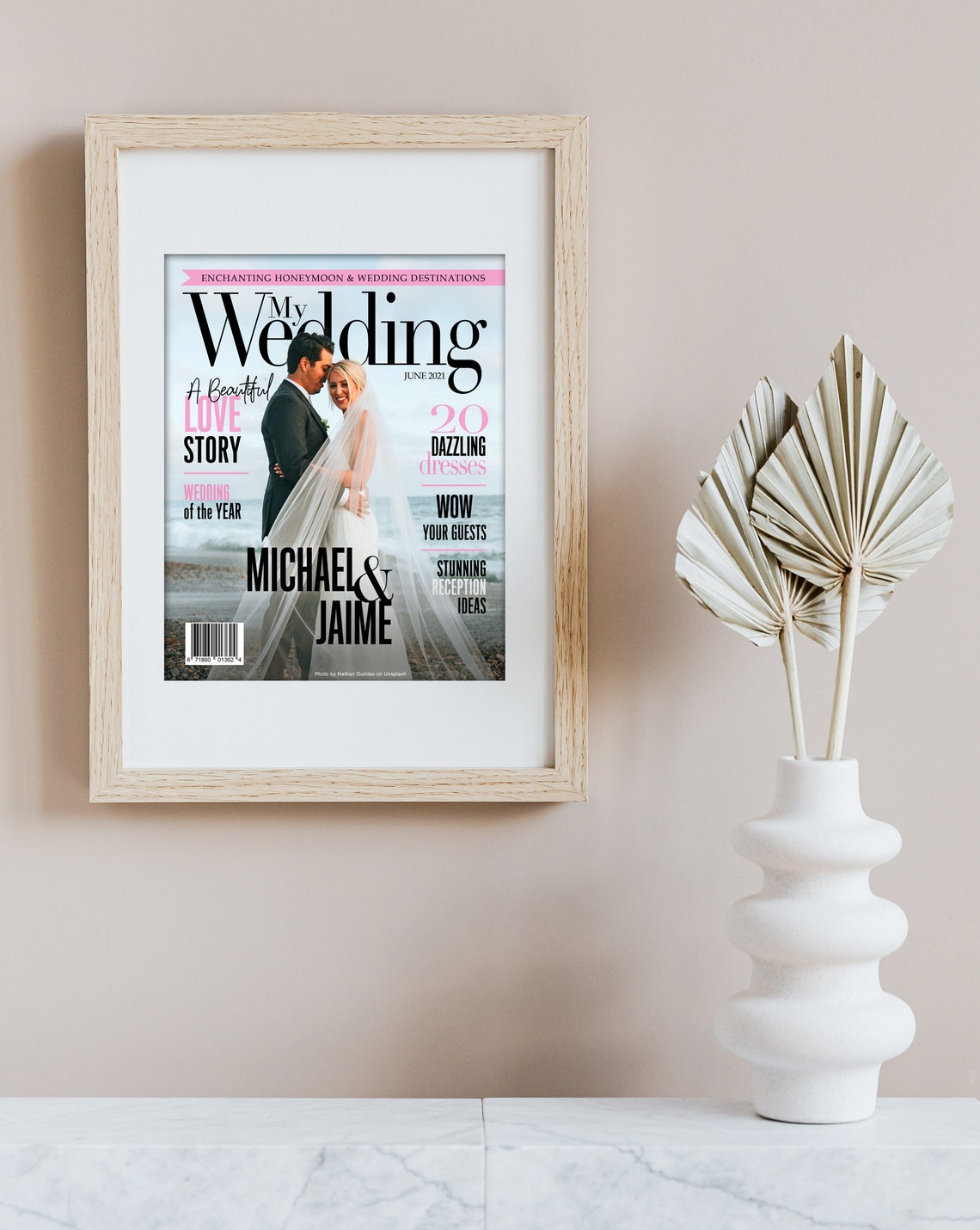 Personalized Wedding Magazine Cover / Graduate Magazine Cover Art ...