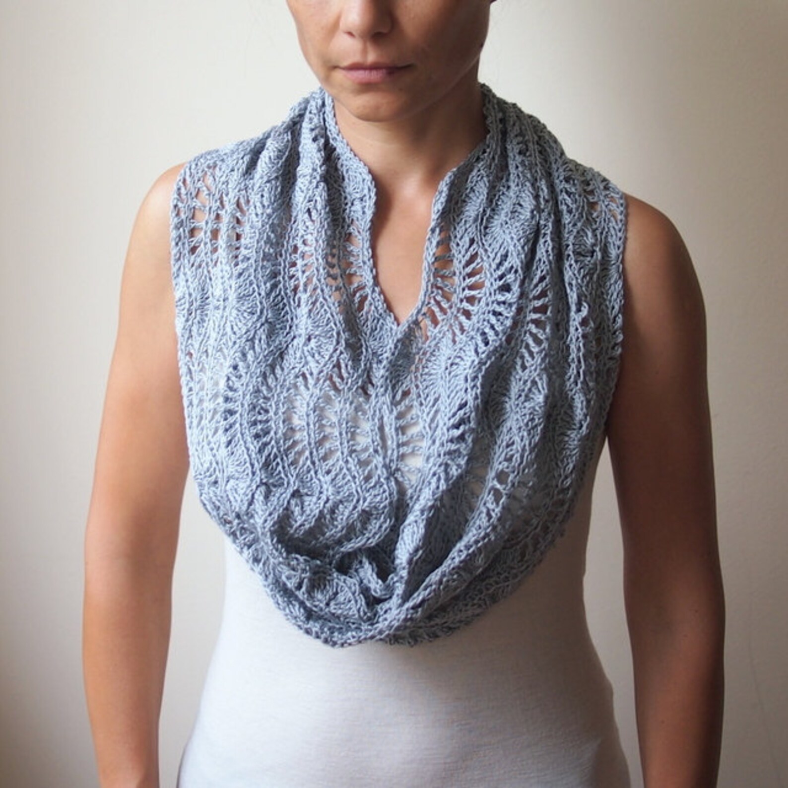 Crochet Pattern Loop Scarf Lacy Woman Caplet Shrug Shawl - Etsy