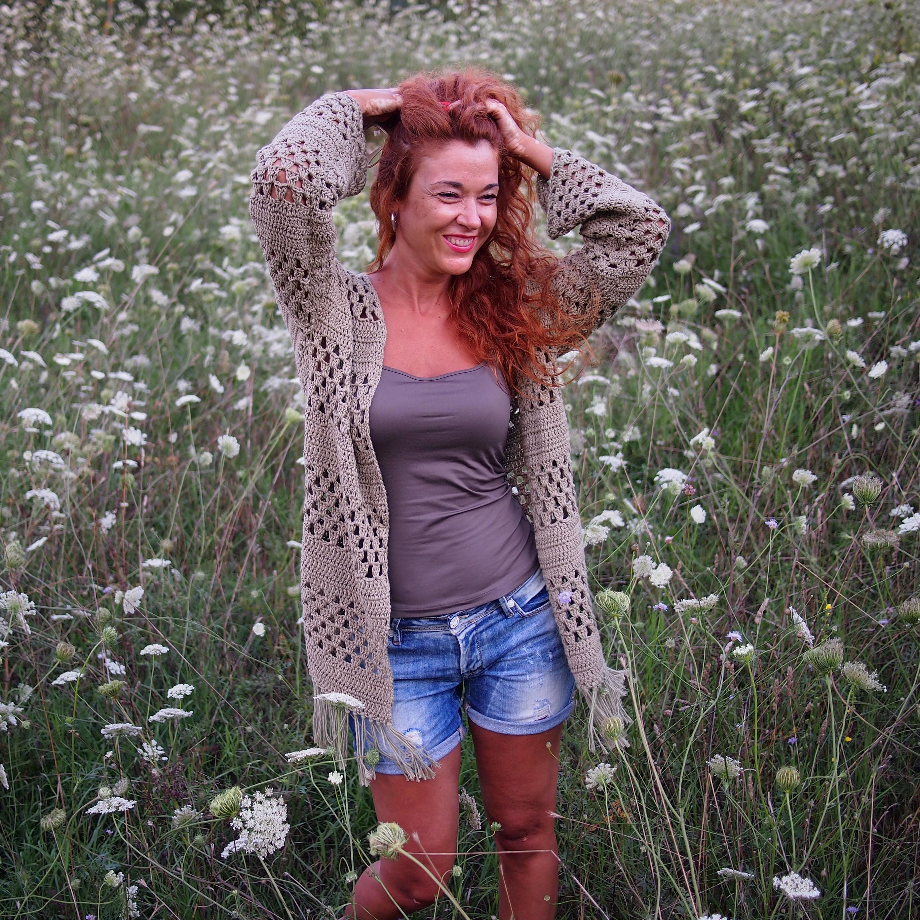 Crochet Pattern Granny Stripes Kimono Cardigan, Women Sweater, Women ...