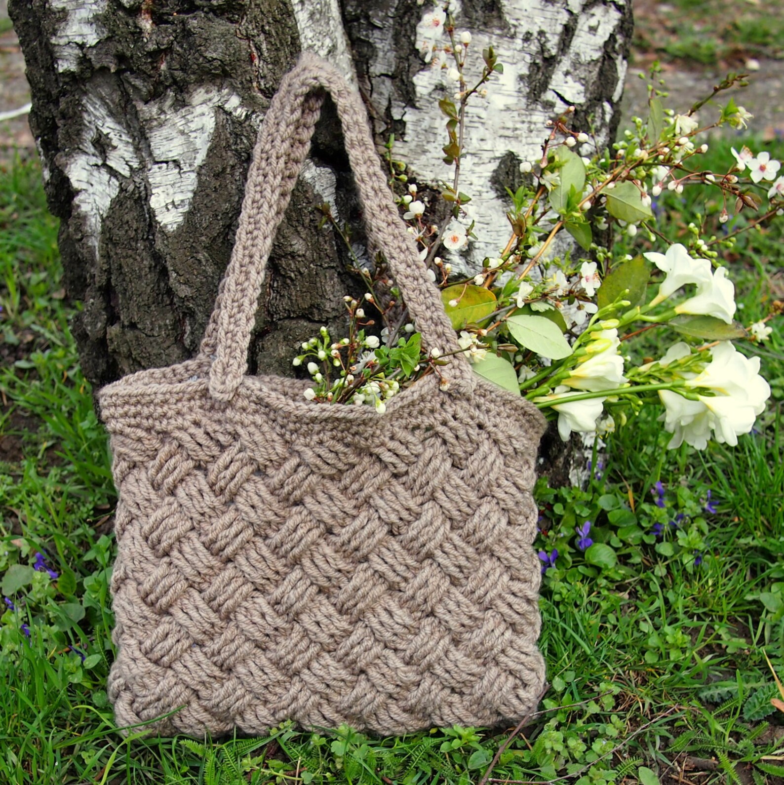 Crochet Pattern Basketwave Tote Cable Celtic Knot Woman - Etsy