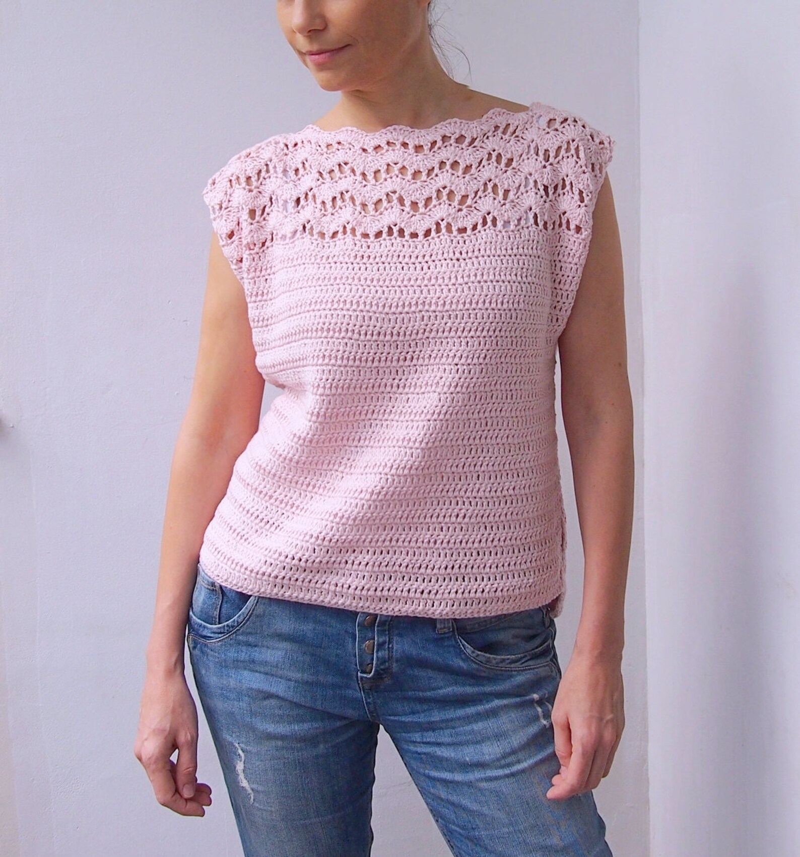 Crochet Pattern New Wave Woman Top, Women Sweater, Pullover, Summer ...